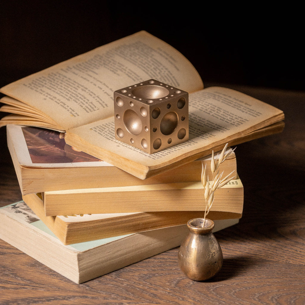Rounding Cube Paperweight | Functional Bronze Sculpture for Modern ...